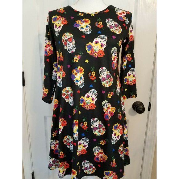 Amy Byer | Dresses | Amy Byer Girls Dress Black With Sugar Skulls Xl Sz ...